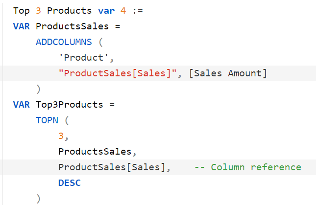 Table And Column References Using Dax Variables Sqlbi